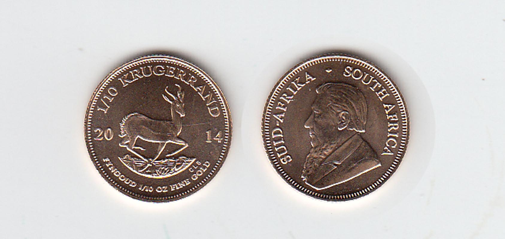 Goldmünze Südafrika Krügerrand 1/10 OZ 2014 · Philastudio Westerwald GmbH